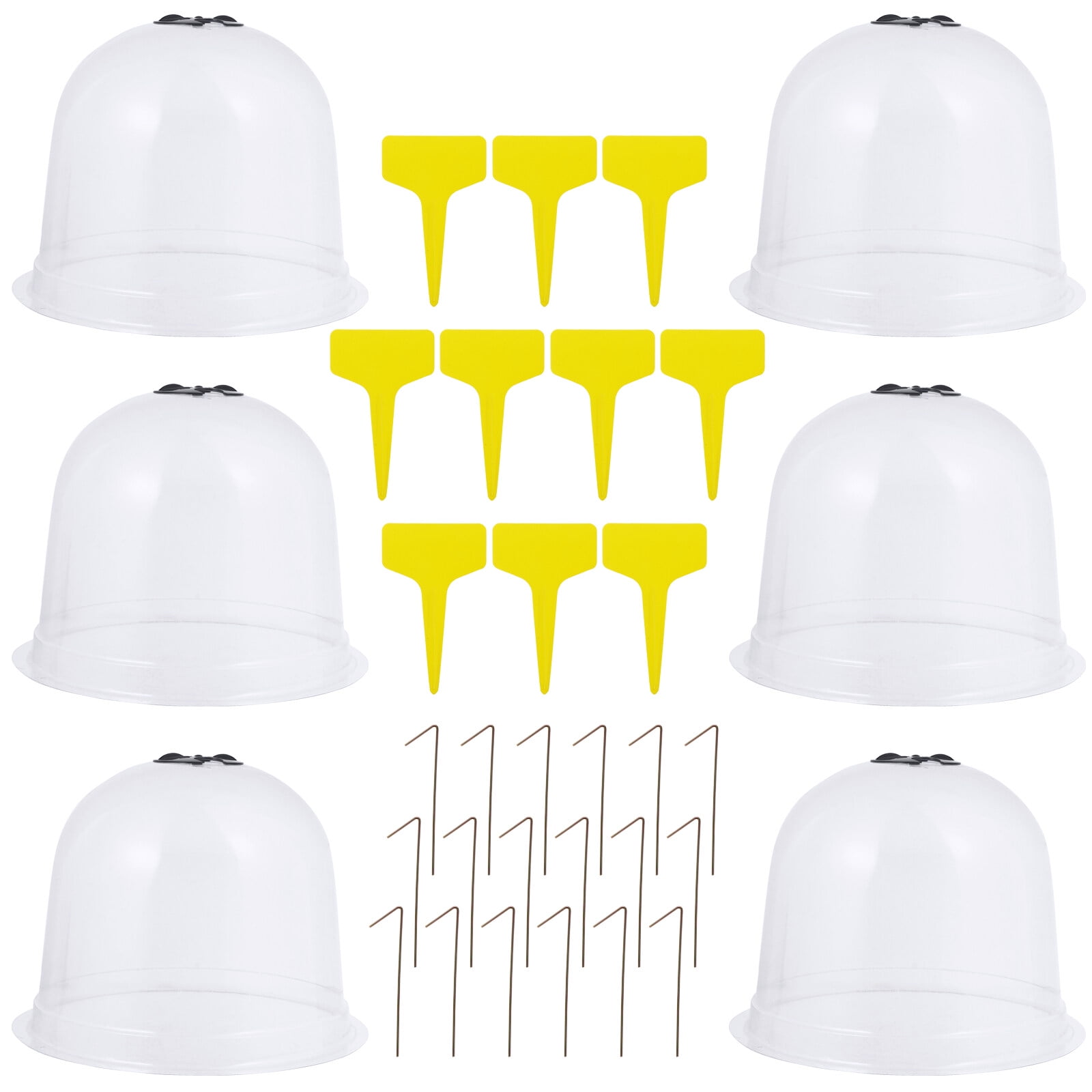 Hims 6Pcs Plant Dome Bell Cover with 18 Ground Securing Pegs and 10 ...