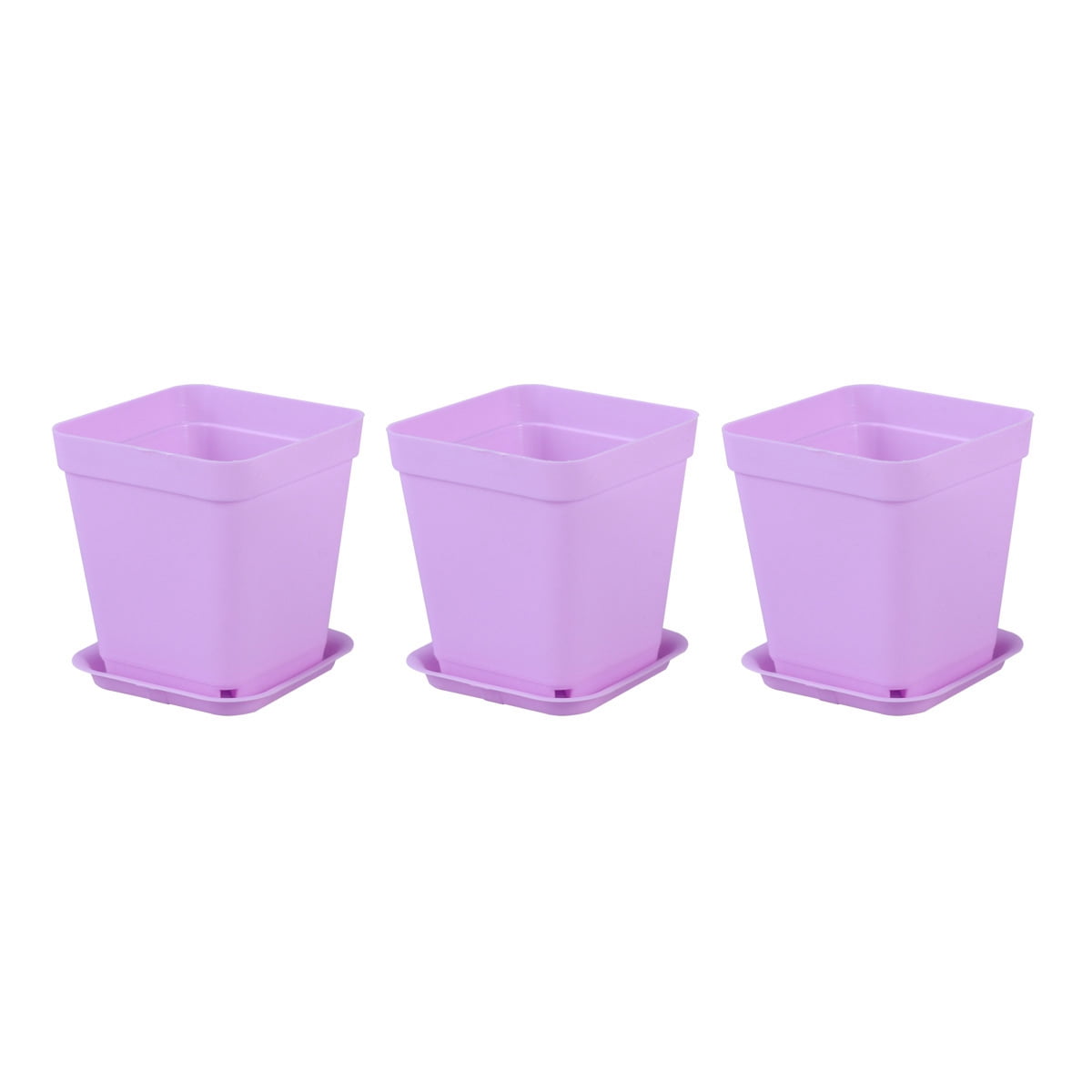 Hims 6pcs Thicken Flower Pots Square Planters Pot Trays Plastic Pots ...