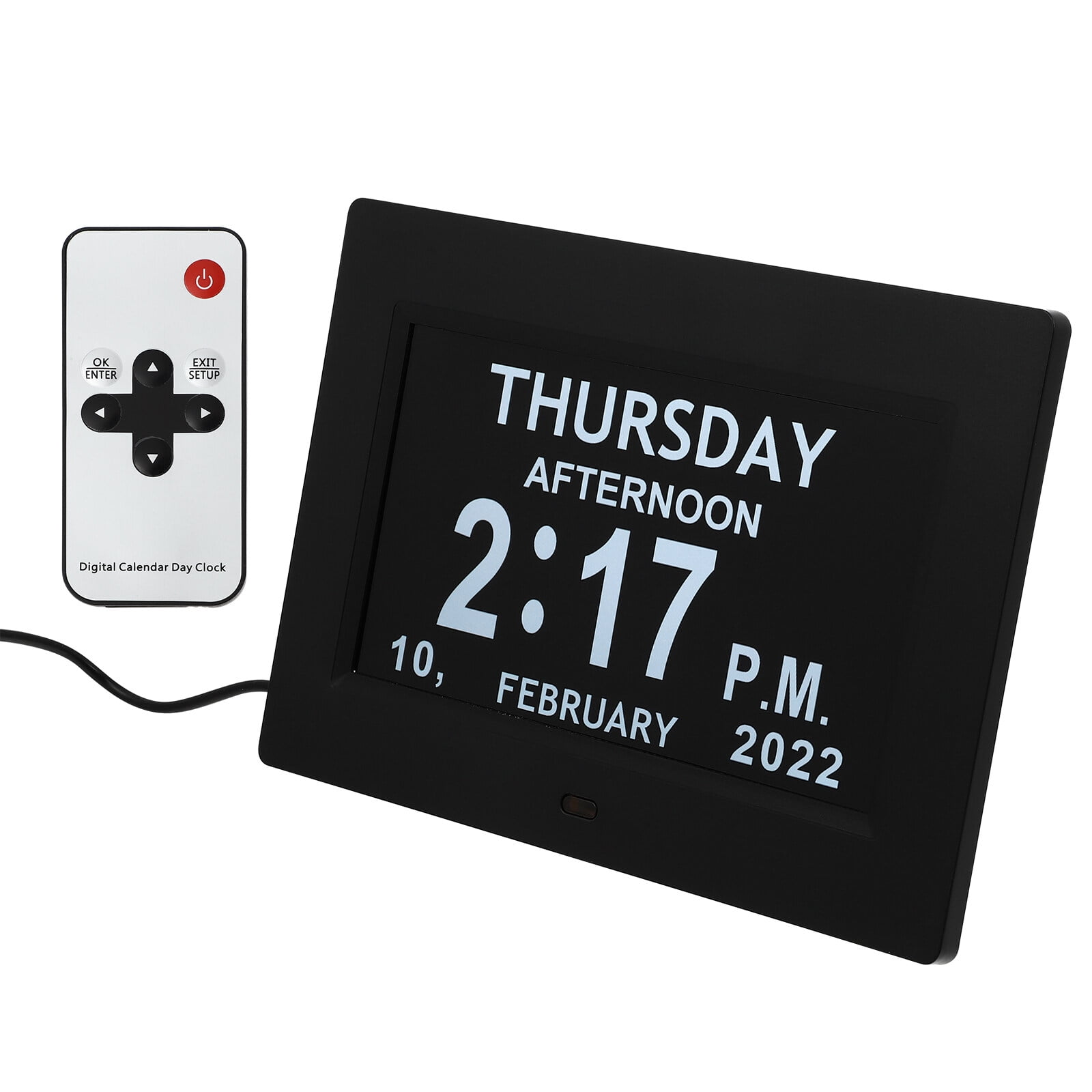 Hims 7 Inch LED Digital Clock Calendar Day Home Decor Day Week Month ...