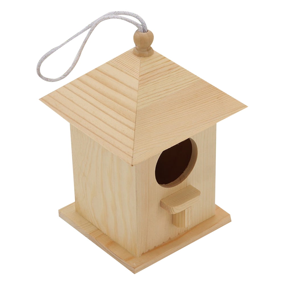 Creative Outdoor Bird Nest Garden Wood Birds Living Place Bird Feeder ...