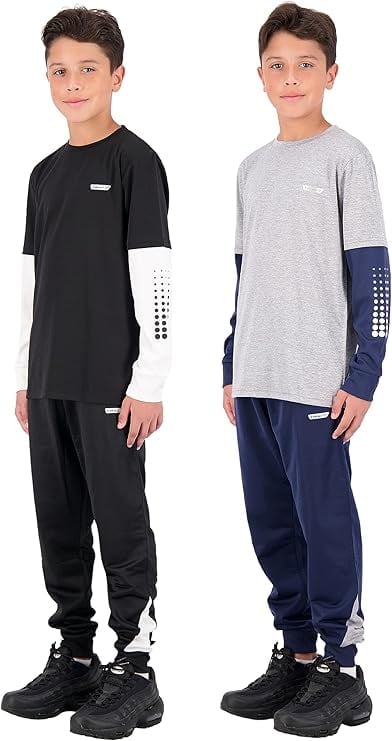 Hind Boys Active 4-Piece Long Sleeve T-Shirt and Jogging Sweatpants ...