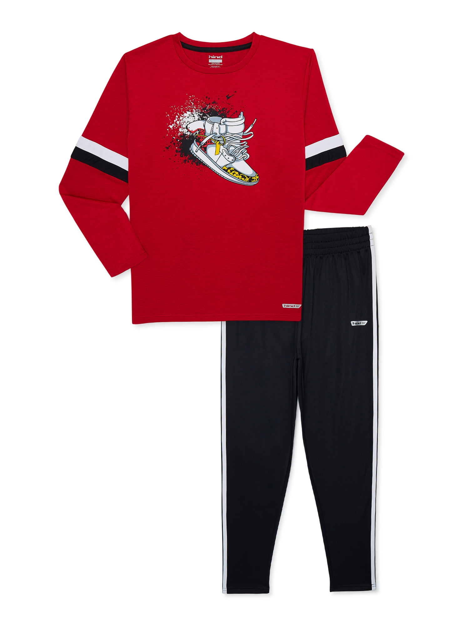 Hind Boys Active Jersey Long Sleeve Tee and Pants, 2-Piece Set, Sizes 4 ...