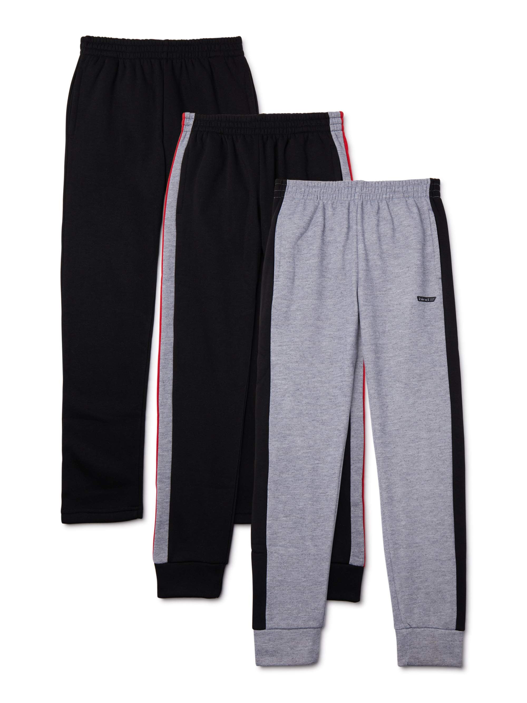 Hind Boys Athletic Fleece Joggers, 3-Pack Pants, Sizes 4-18 - Walmart.com