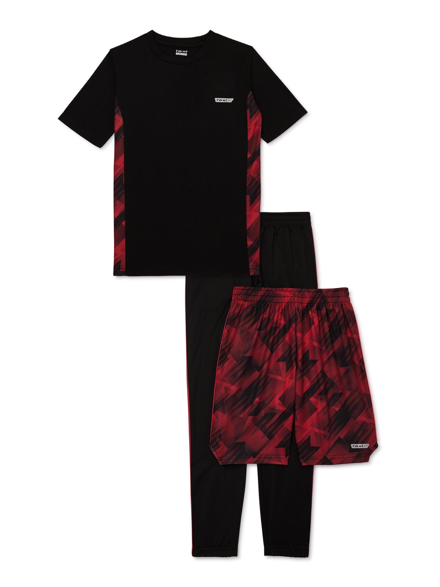 Hind Boys Athletic T-Shirt, Pants and Shorts, 3-Piece Set, Sizes 4-16 ...