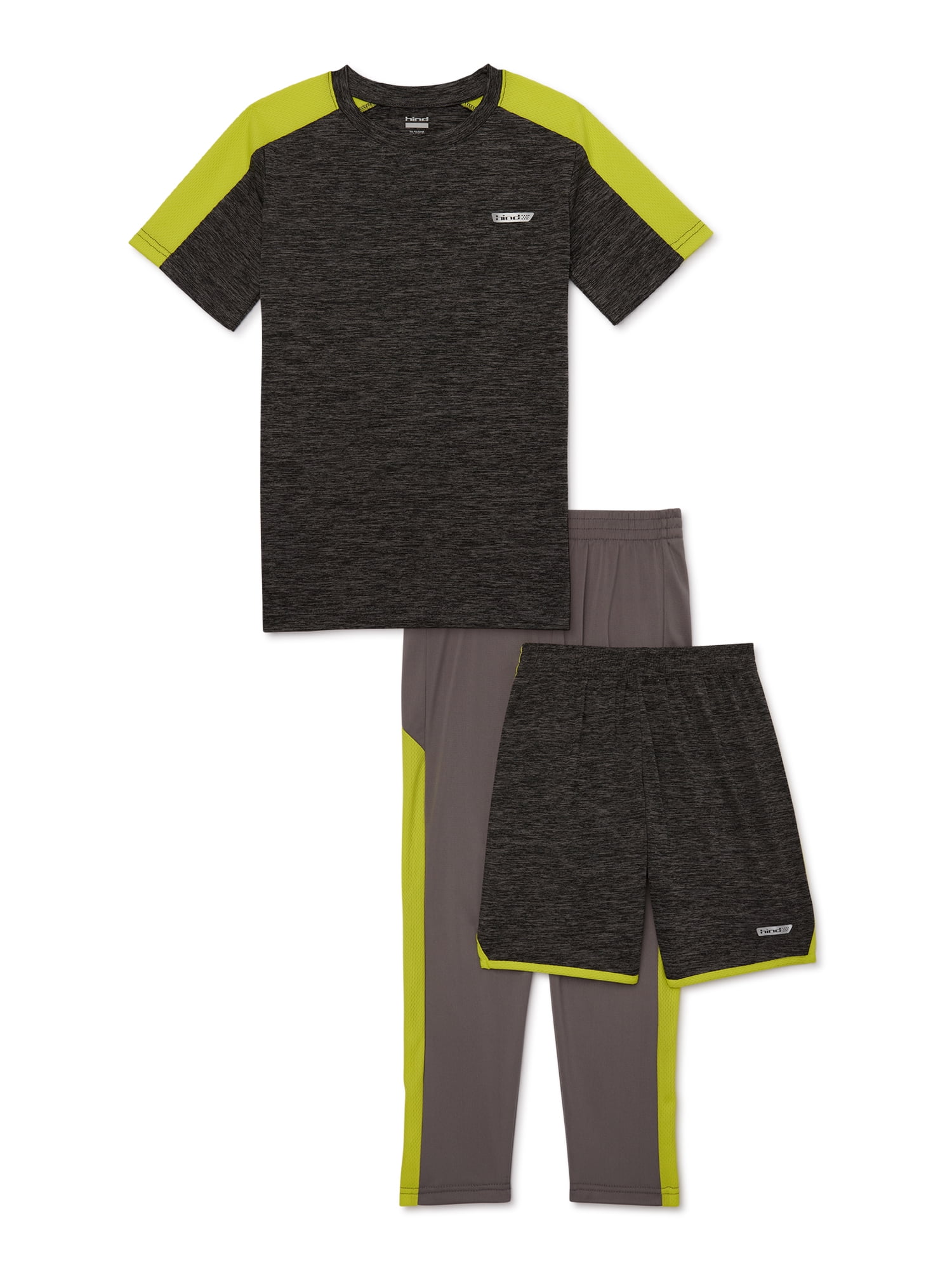 Hind Boys Athletic T-Shirt, Pants and Shorts, 3-Piece Set, Sizes 4-16 ...