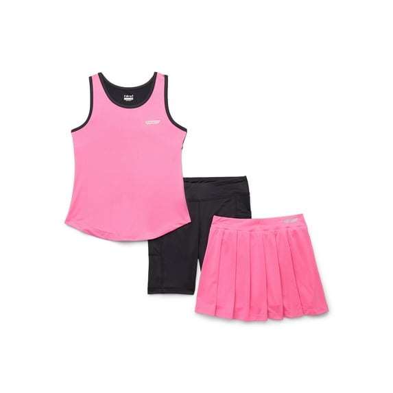 Hind Girls' Active Tank Top, Bike Shorts and Skort Set, 3-Piece, Sizes ...