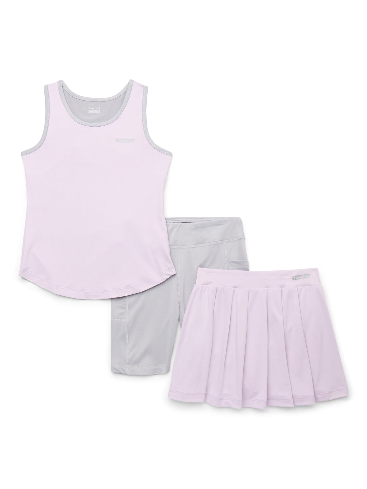 Hind Girls' Active Tank Top, Bike Shorts and Skort Set, 3-Piece, Sizes ...