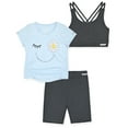 Hind Girls Athletic Sports Bra, T-Shirt, and Bike Short Outfit Set ...
