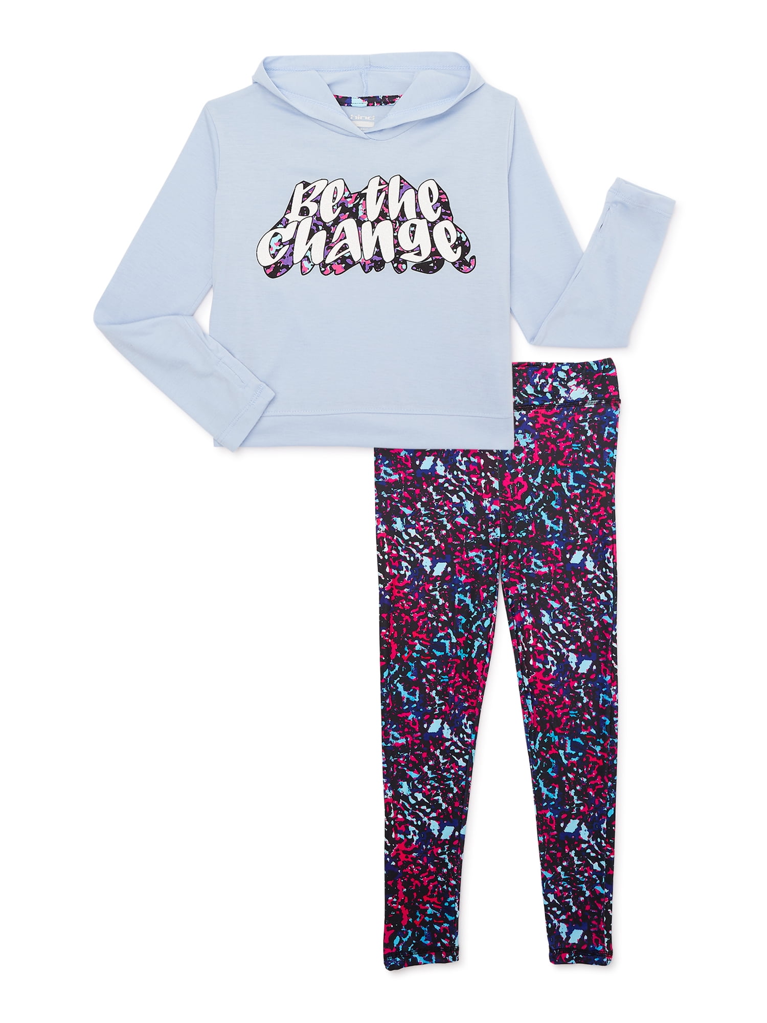 Hind Girls Jersey Top and Leggings Activewear Set, 2-Piece Set, Sizes 4 ...