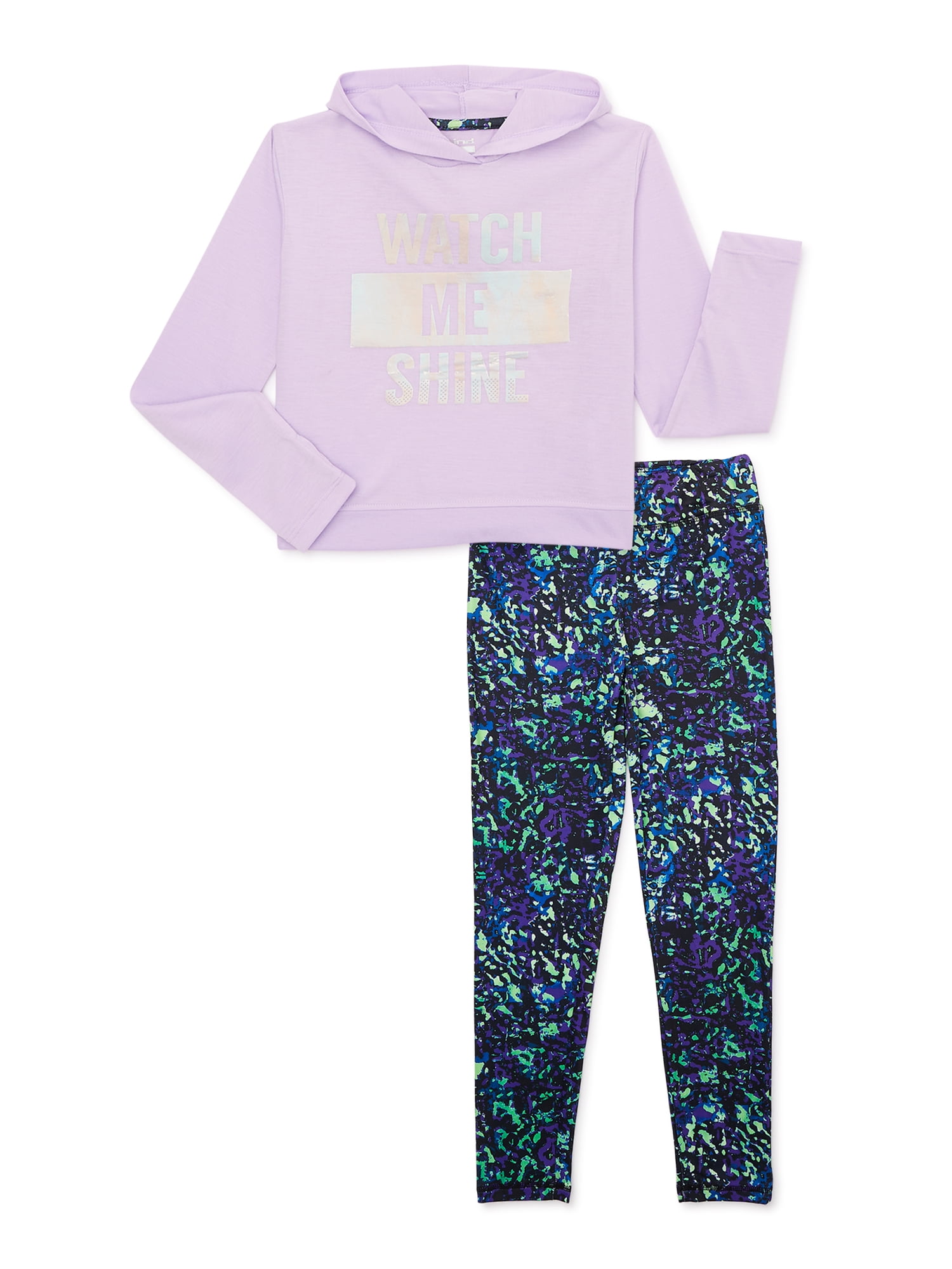 Hind Girls Jersey Top and Leggings Activewear Set, 2-Piece Set, Sizes 4 ...