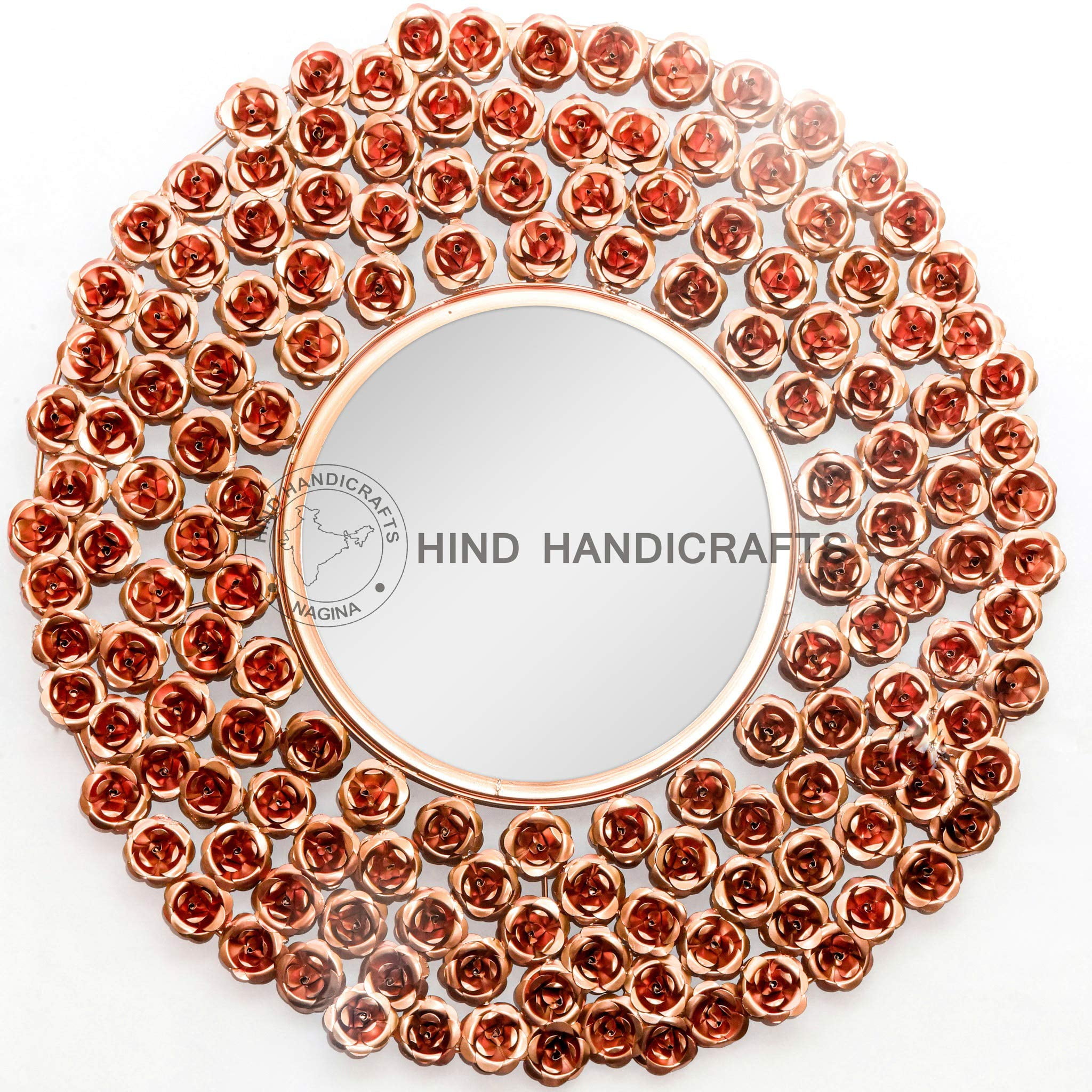 Hind Handicrafts Rose 24" Round Wall Mirror - Large Round Mirror ...
