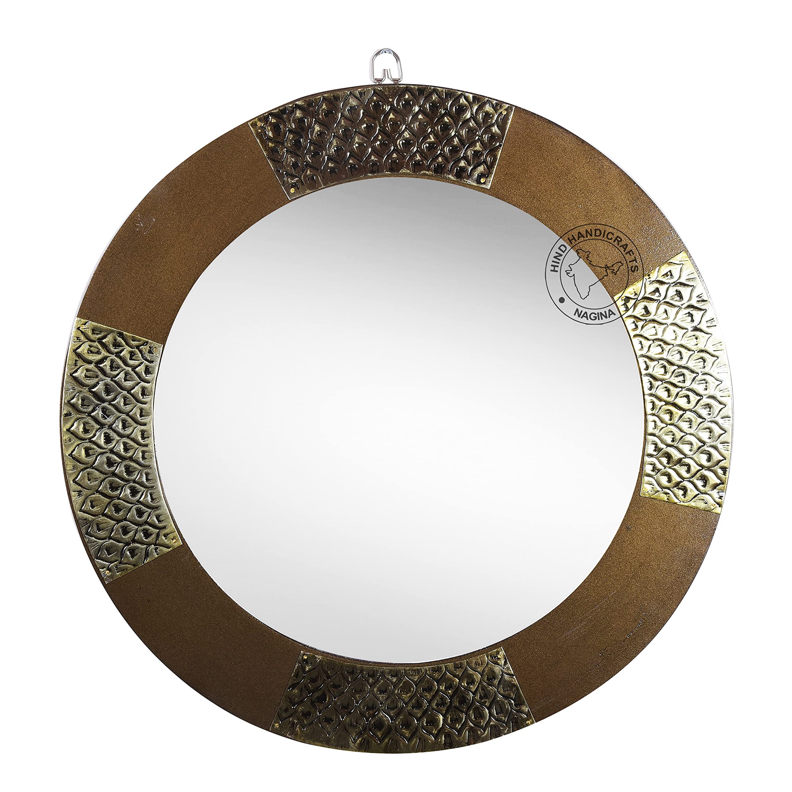 Hind Handicrafts Round Metal Inlay Handcrafted Wall Mirror - Maritime ...