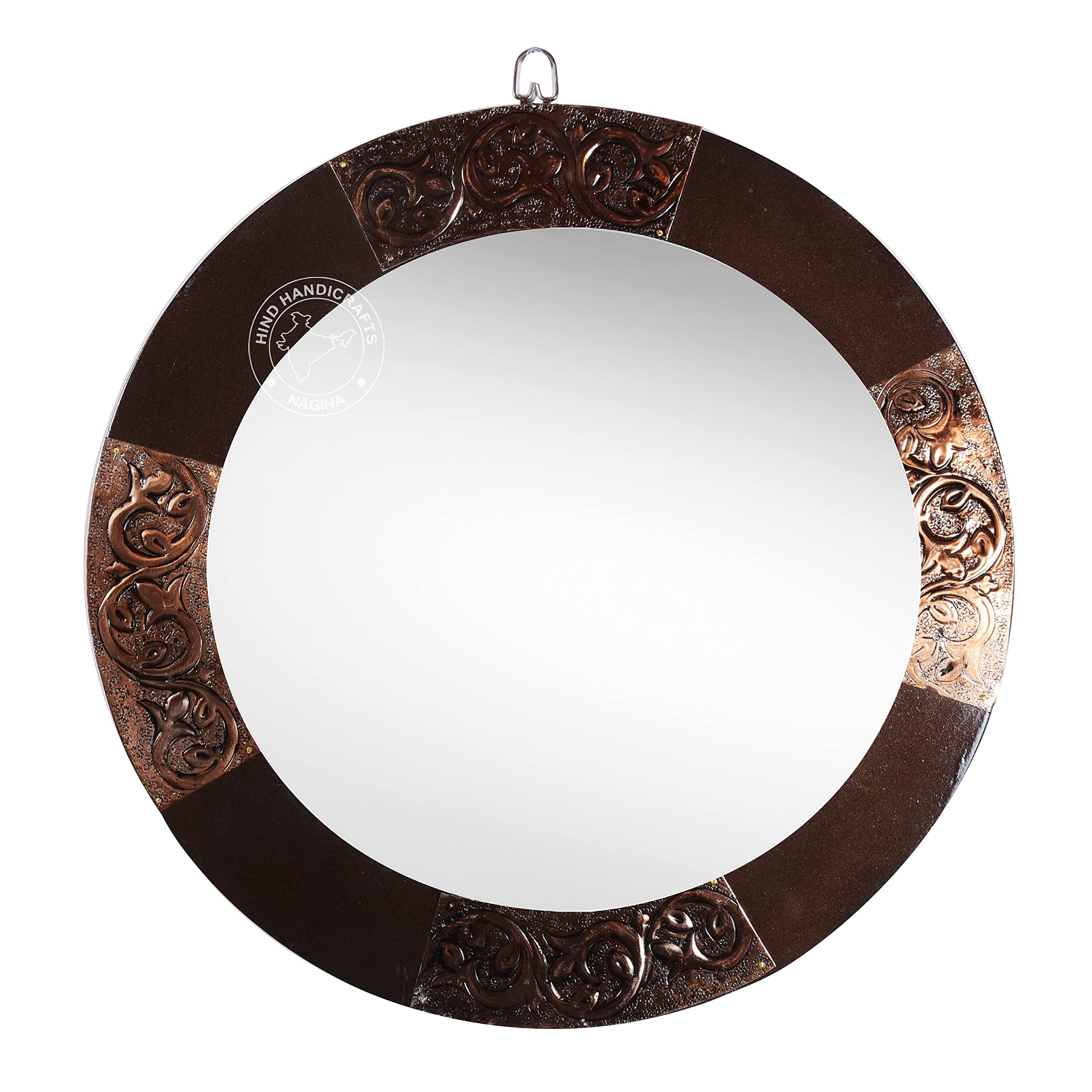 Hind Handicrafts Round Metal Inlay Handcrafted Wall Mirror - Maritime ...