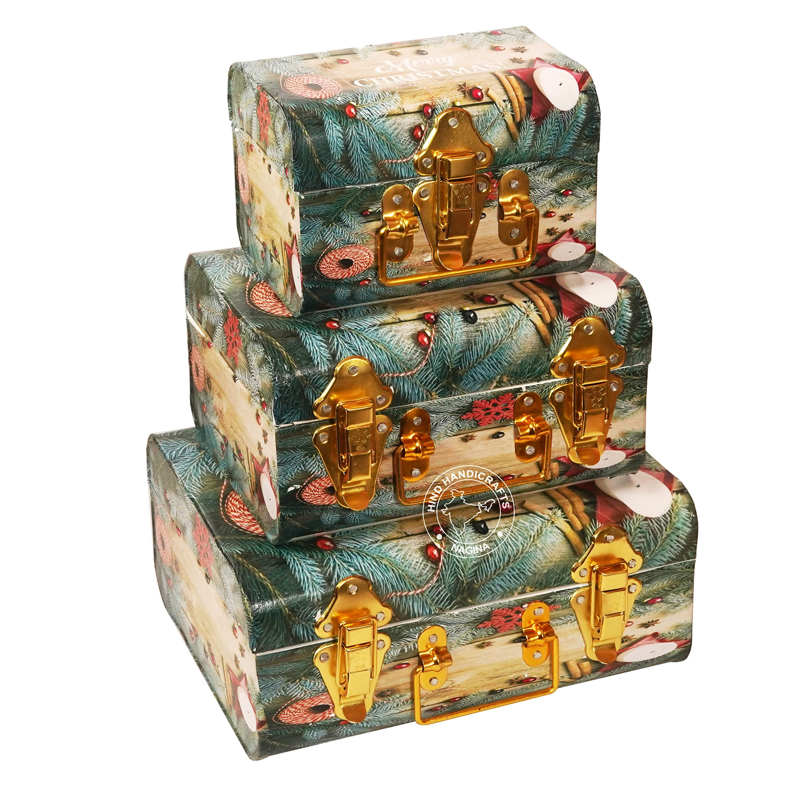 Hind Handicrafts Vintage Style Metal Trunk Jewellery & Trinket Storage ...