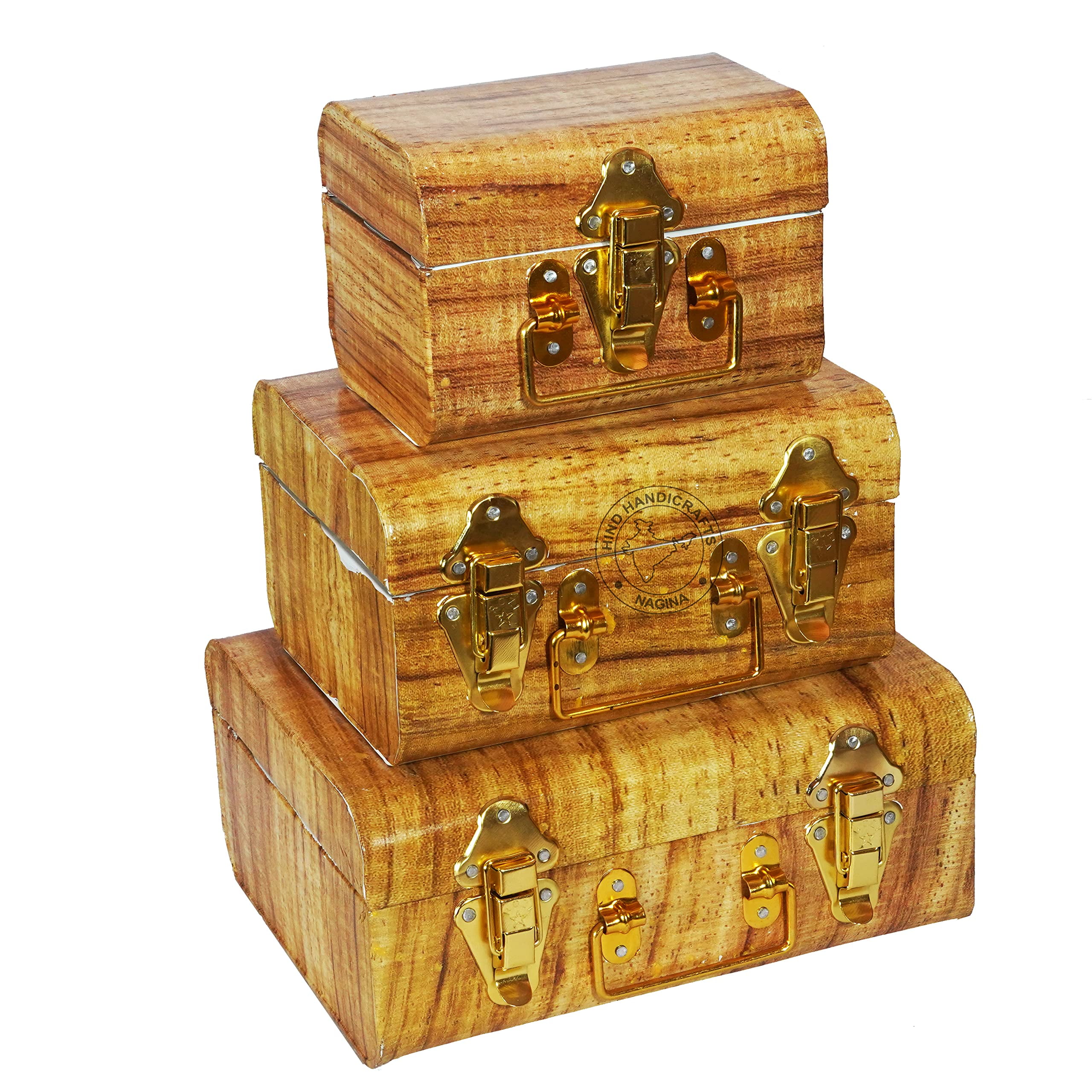 Hind Handicrafts Vintage Style Metal Trunk Jewellery & Trinket Storage ...