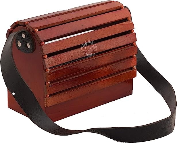 Hind Handicrafts Wooden Handmade Women Shoulder Bag - Leather Strap ...