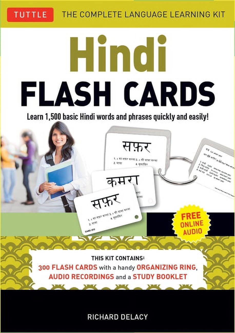 Hindi Flash Cards Kit: Learn 1,500 Basic Hindi Words and Phrases ...