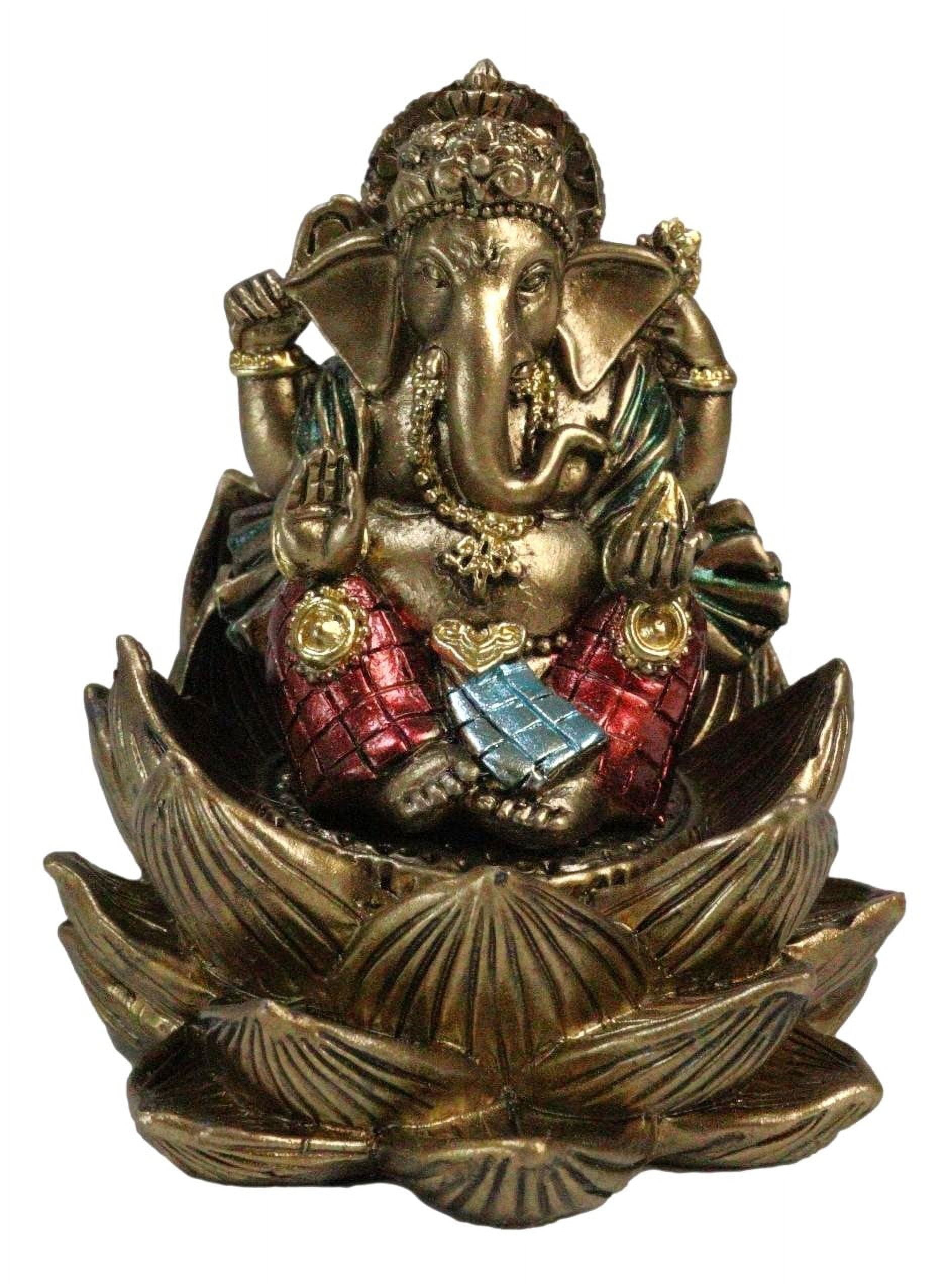 Hindu Deity God Ganesha Ganapati Seated On Padma Lotus Flower Mini ...