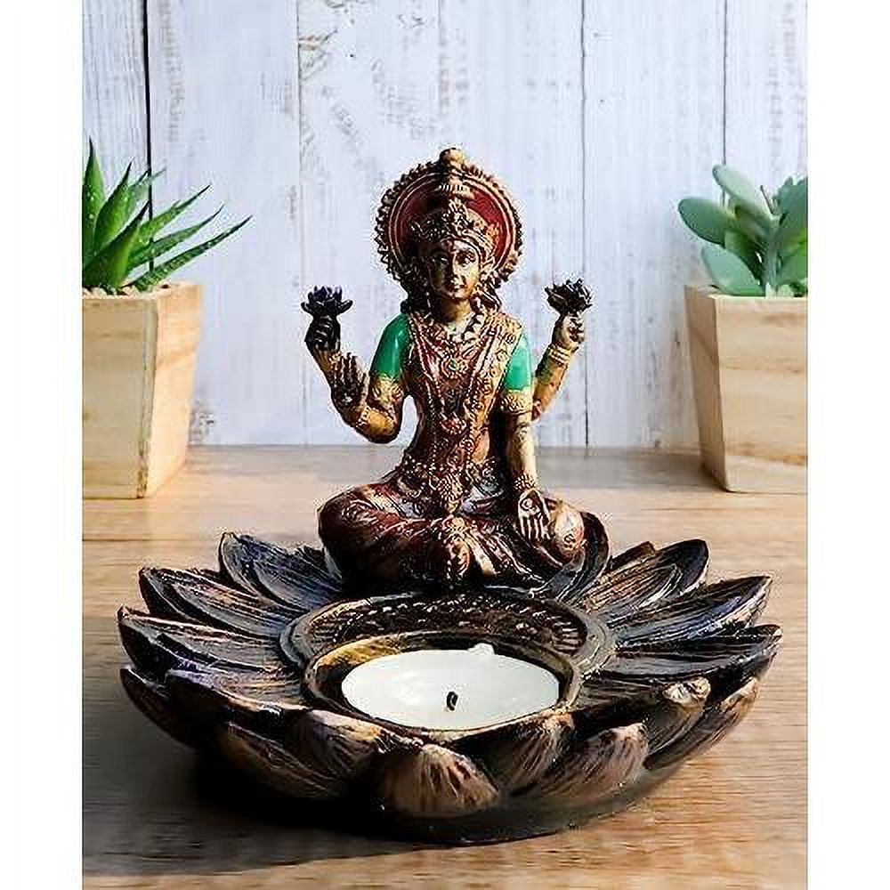 Hindu Deity Goddess Of Prosperity And Fortune Lakshmi Sitting On Lotus ...