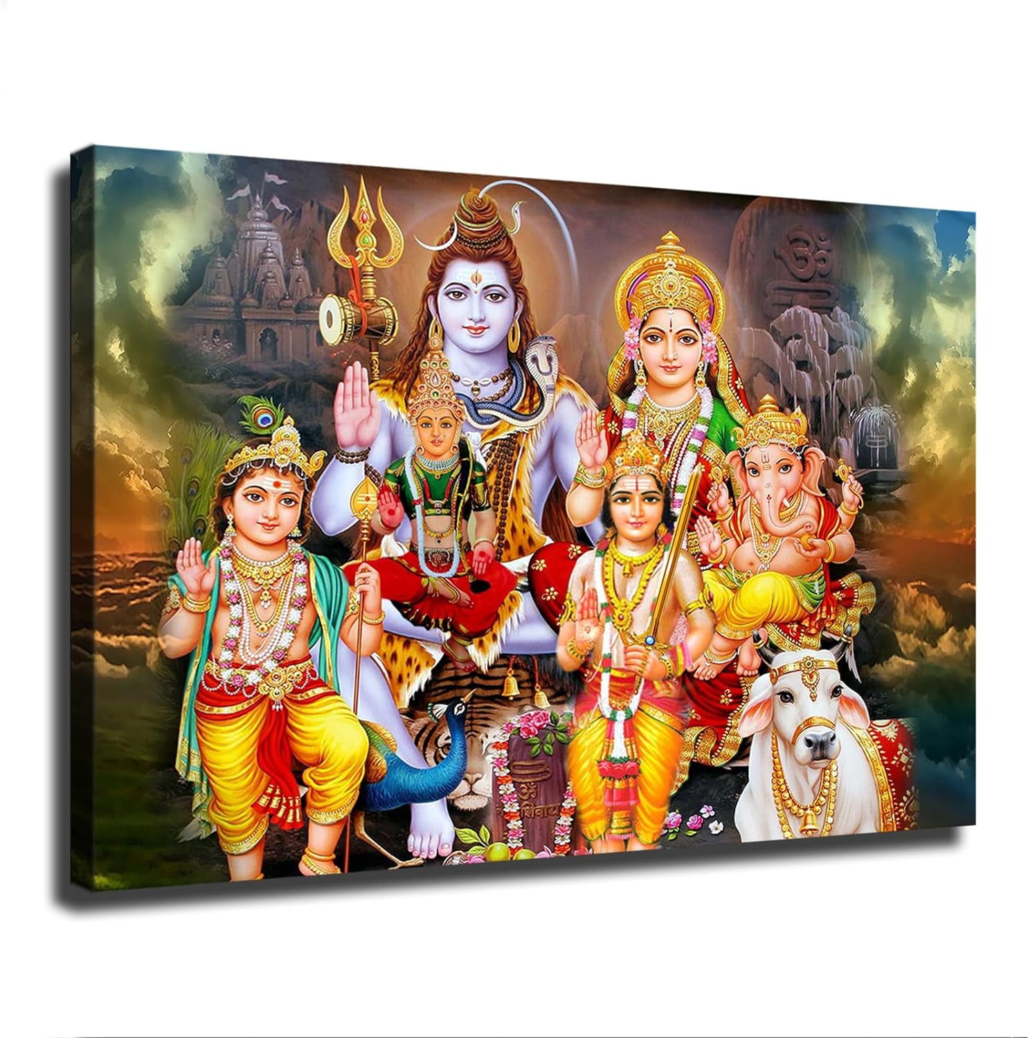 Hindu God India Shiva Statue Lord Shiva Family Poster Canvas Picture ...