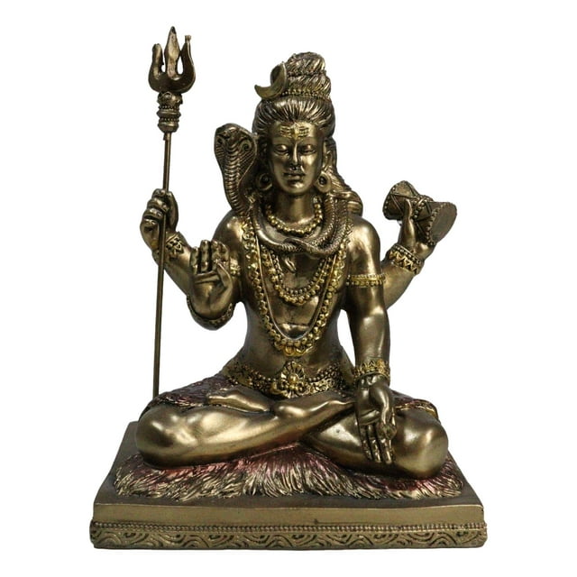 Hindu God Lord Shiva With Trishula Trident Drum Cobra In Meditation ...