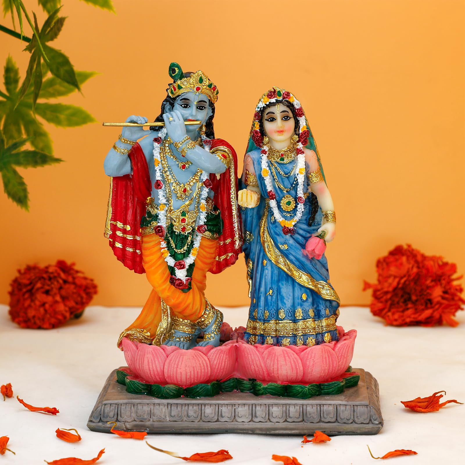 Hindu God Radha Krishna Statue - 5.7”H Indian Murti Lord Krishna Idol ...