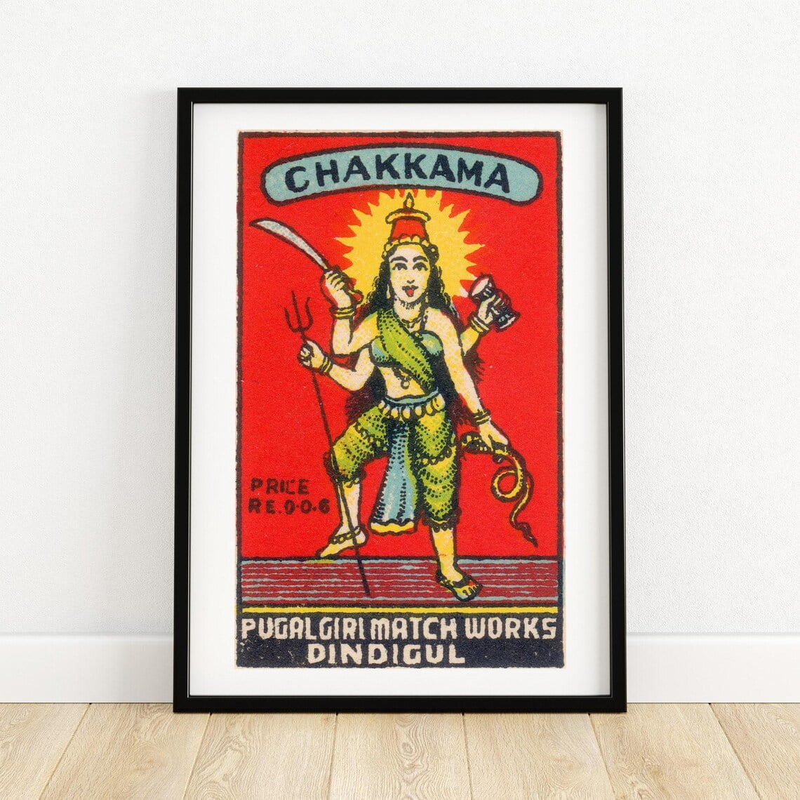 Hindu Goddess Matchbox Art Print Vintage Indian Match Label Design ...
