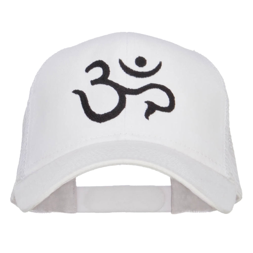 Hindu Om Symbol Embroidered Mesh Cap - White OSFM - Walmart.com