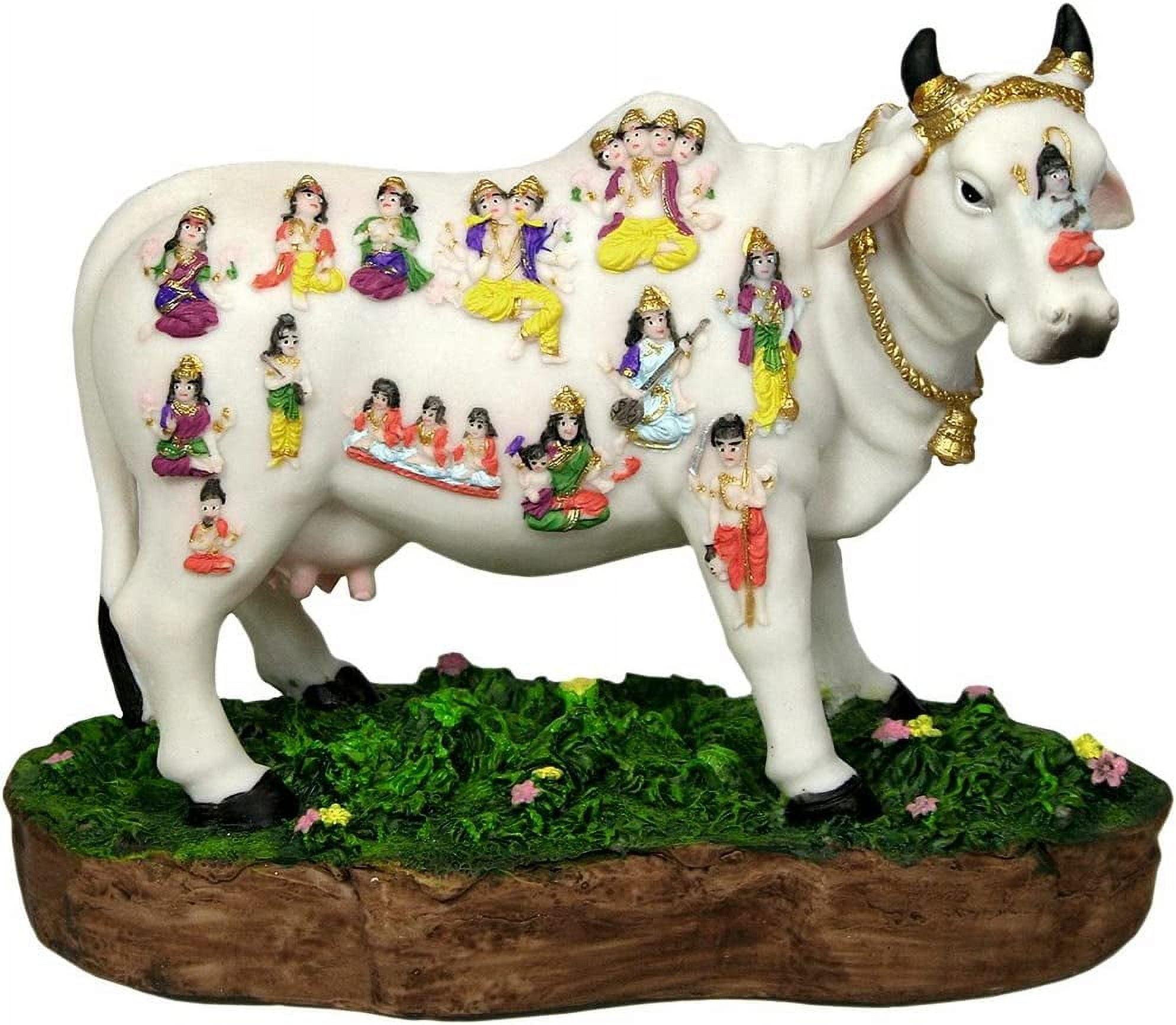 Hindu Sacred Cow with Demigods 7" Statue - Walmart.com
