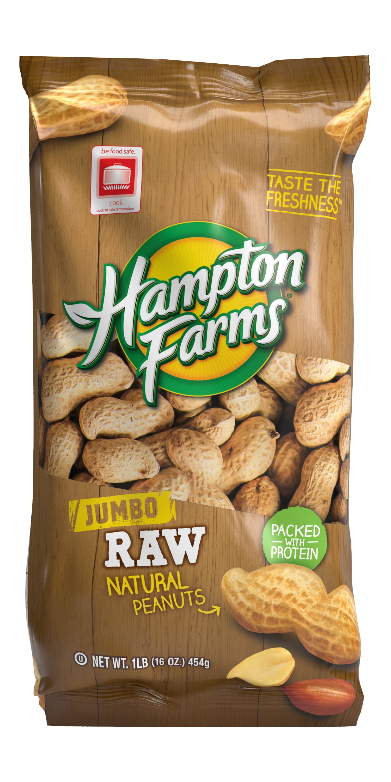 Hines Nut Company Raw Peanuts 16 oz, Jumbo, Raw or Roasted, Salted ...