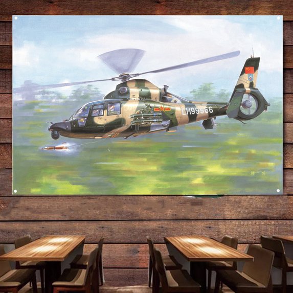 Hinese Z-9WA Attack Helicopter Wall Decor Tapestry - 38" x 57" Attack ...