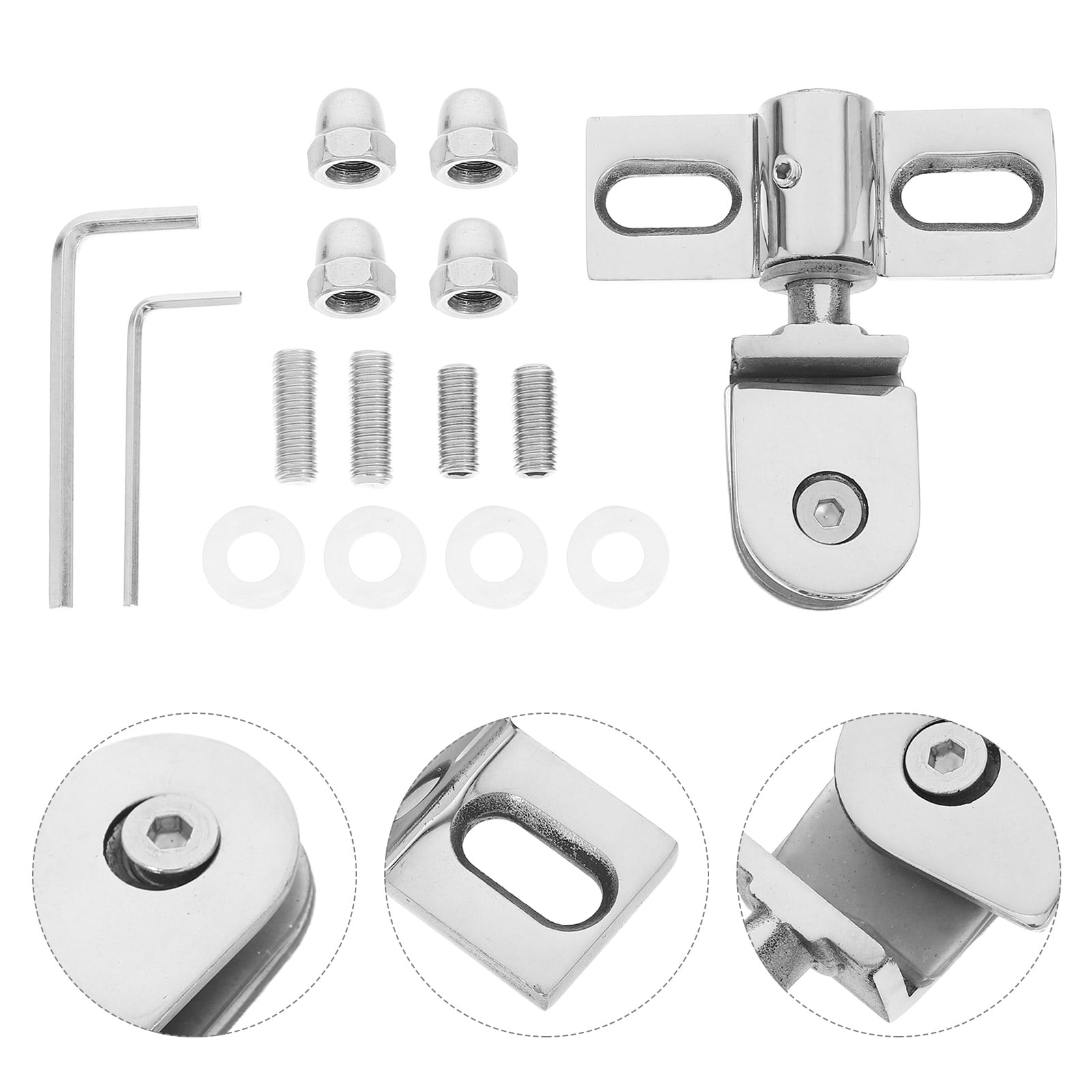 FRCOLOR 1Set Glass Shower Door Pivot Hinge Stainless Steel Heavy Duty ...