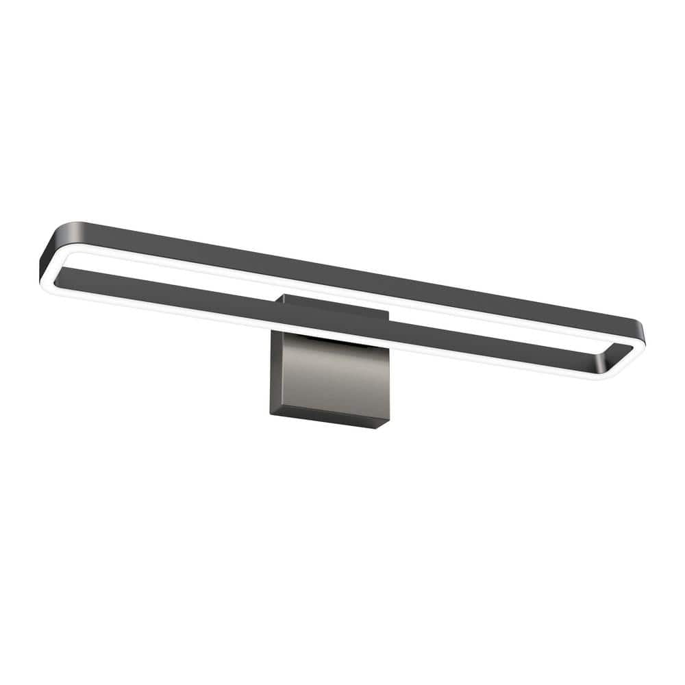 Hinge 27 in. 1 Light Black Modern Integrated LED 3 CCT Vanity Light Bar ...