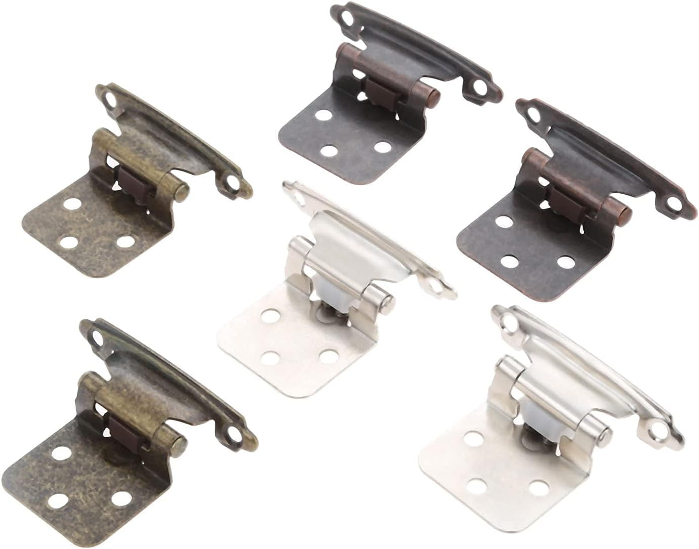 Hinge, 6pcs Overlay Cabinet Self-Closing Cabinet Door Hinge Kitchen ...