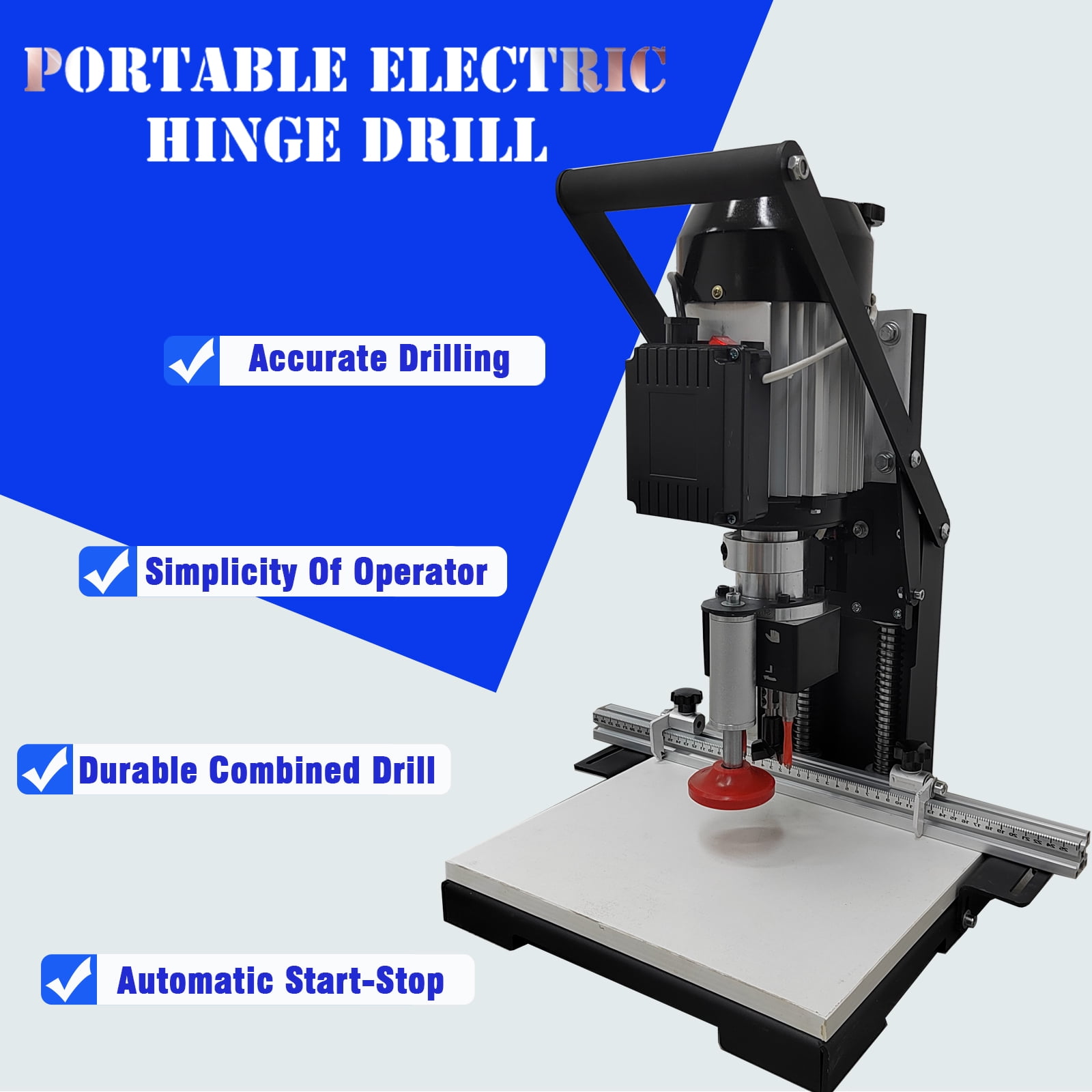 Hinge Drilling Machine Portable Electric Hand-Held Self Stop 110V ...
