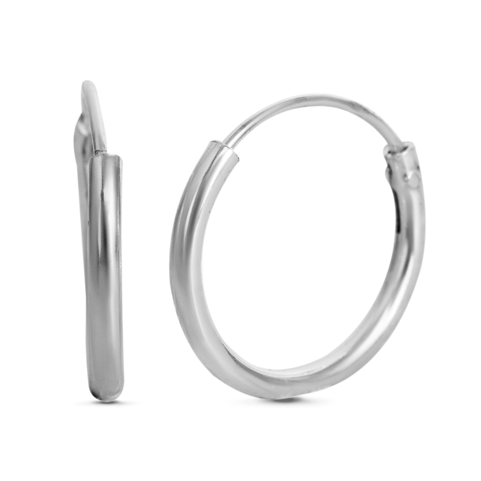 Hinge Hoop Earring in Sterling Silver - Walmart.com