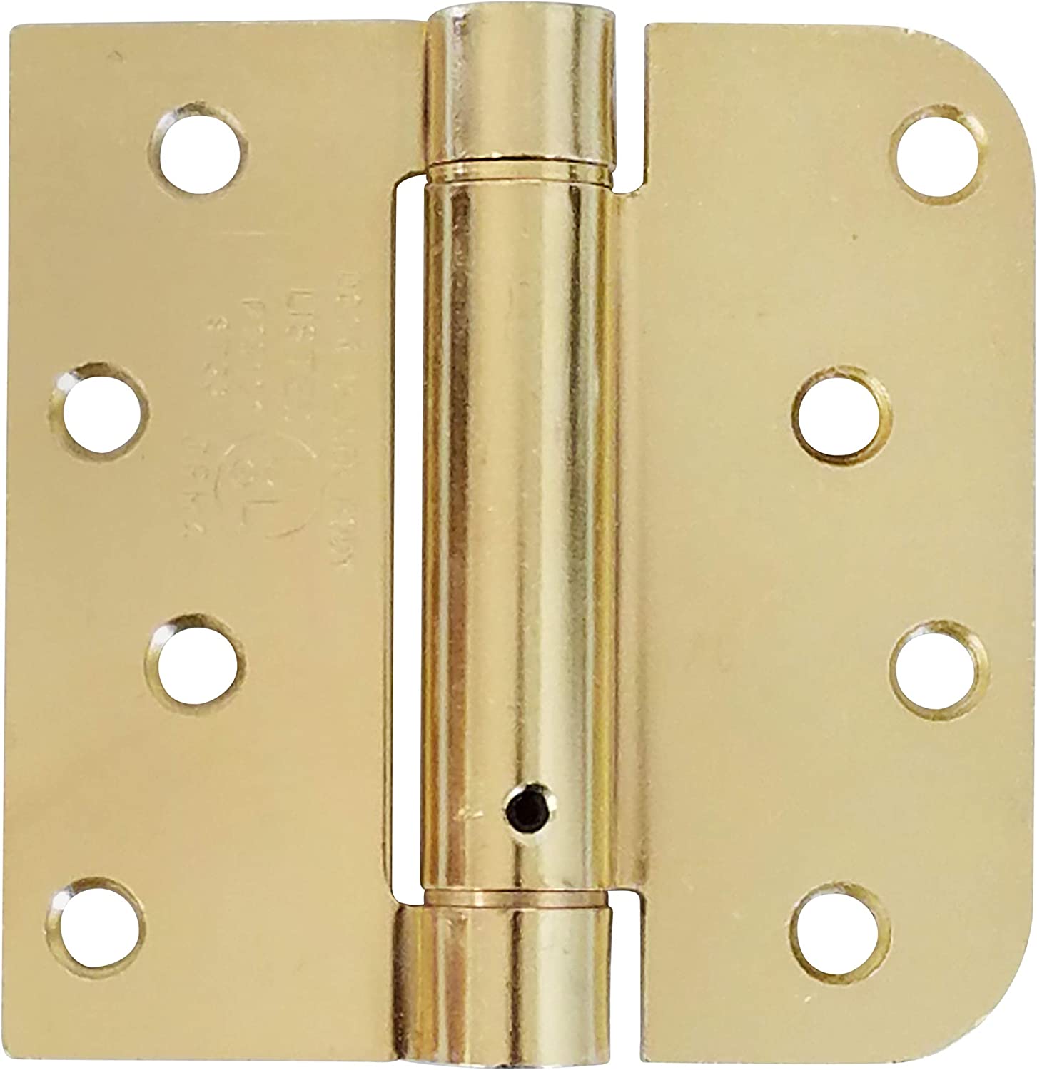 Hinge Outlet Spring Self-Closing Hinges, 4 Inch Square with 5/8 Inch Bright Brass, Adjustable ...