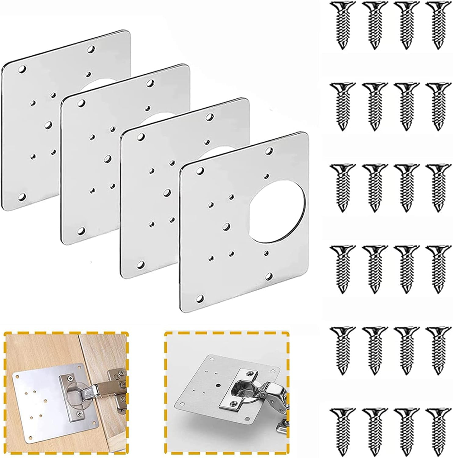 Hinge Fixing Plate Bracket, Furniture Hinge Repair For Kitchen Cabinets ...
