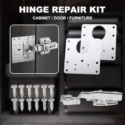 Hinge Repair Kit, New Cabinet Hinge Repair Plate Stainless Steel Hinge ...