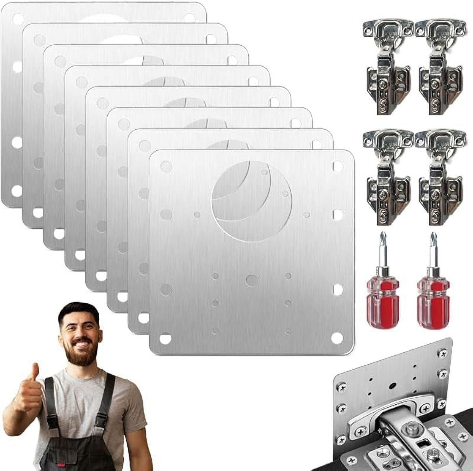 Hinge Repair Kit, New Cabinet Hinge Repair Plate Stainless Steel Hinge ...