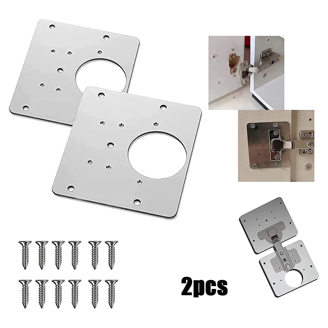 Hinge Repair Plate,Rust-Resistant Steel Bracket for Cupboard,Furniture Door Mounting Fixing ...