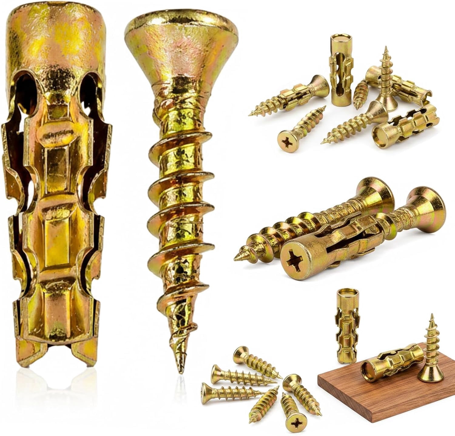 Hinge Repair Screw and Expansion Anchor Set - 6x14mm Short Dowels with ...