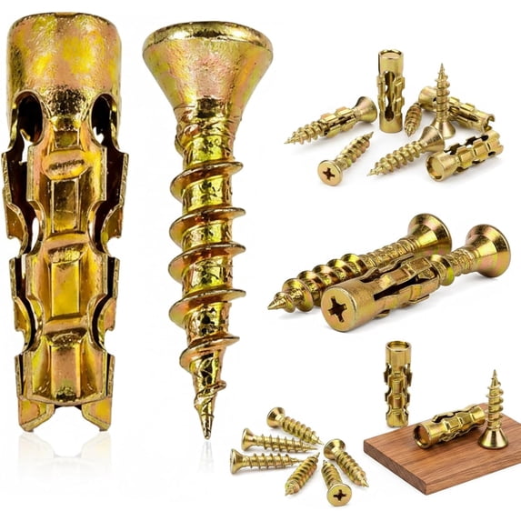 Hinge Repair Screw and Expansion Anchor Set - 6x14mm Short Dowels with ...