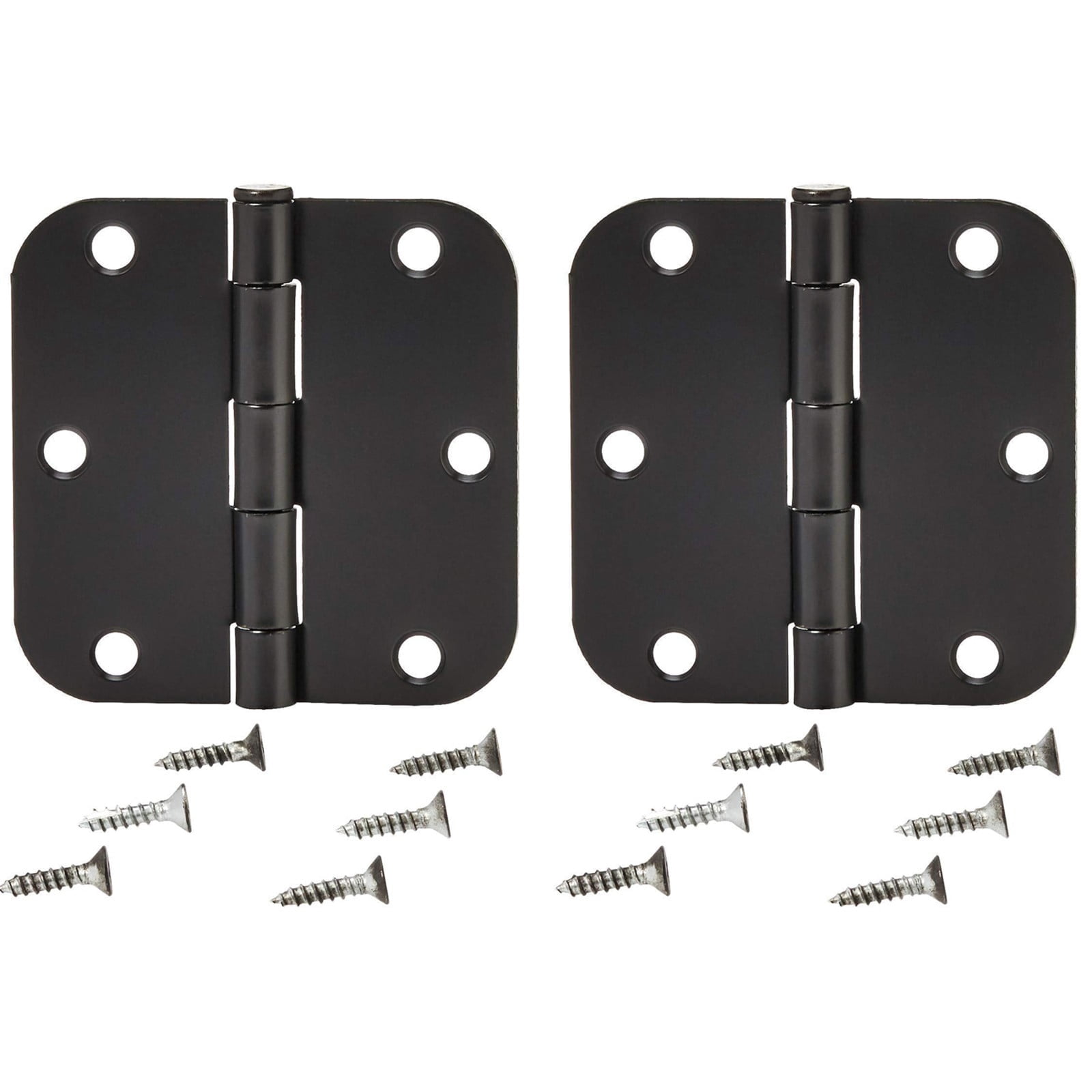 Hinge matte black plastic flat iron hinge 3.5 inch 5/8R large rounded ...