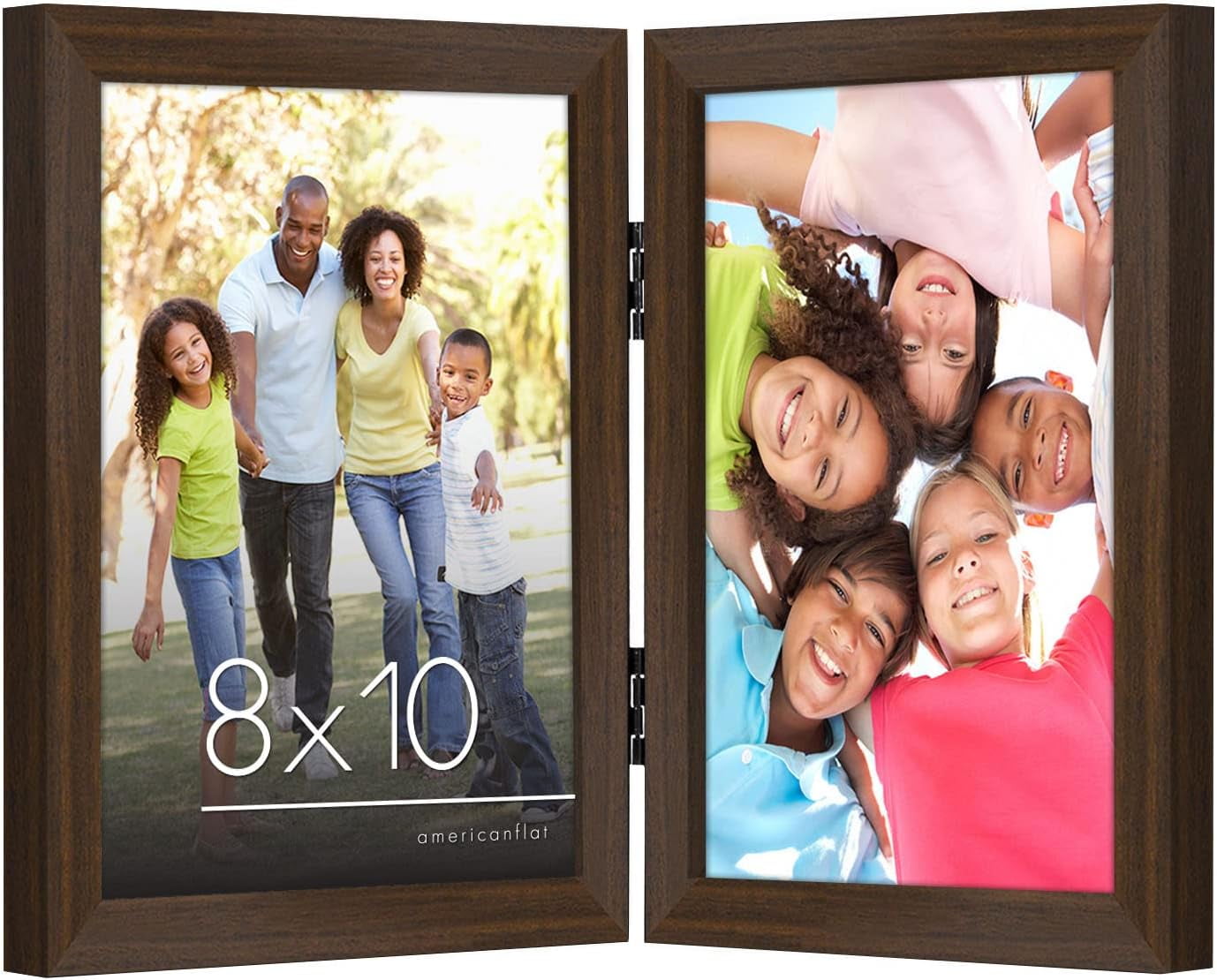 Hinged 8x10 Picture Frame with Shatter-Resistant Glass - Double Picture ...