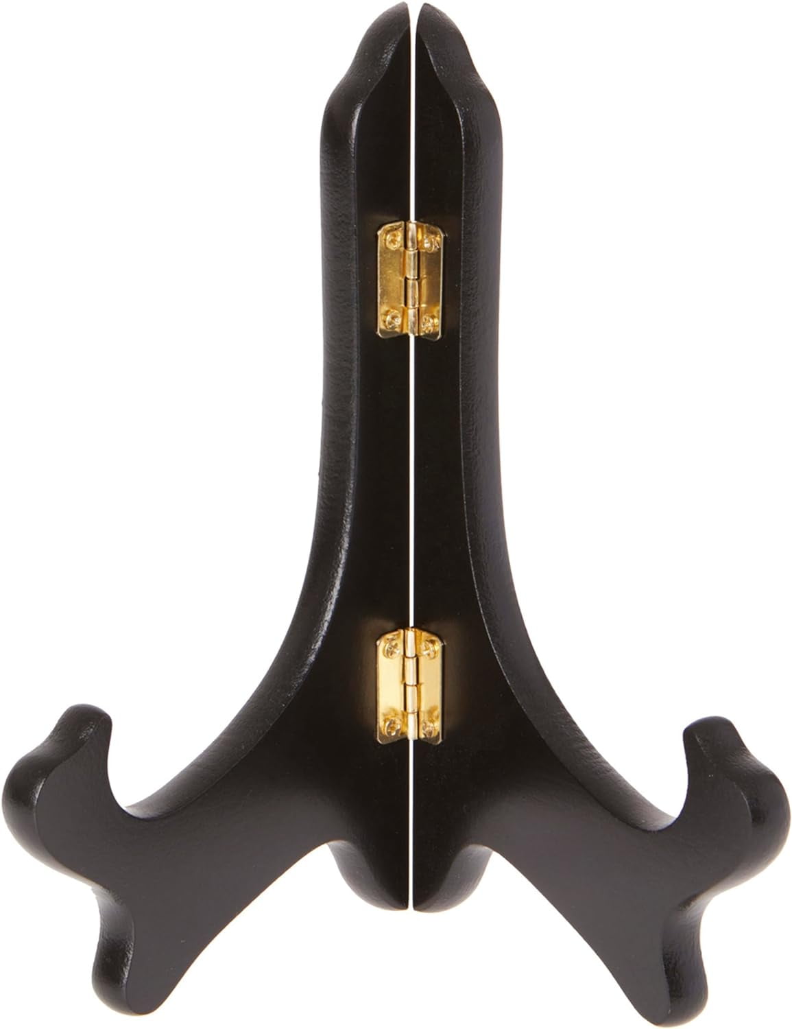 Hinged Black MDF Wood Plate Stand, 7" H x 6" W x 4.25" D (For 7" - 8.5 ...