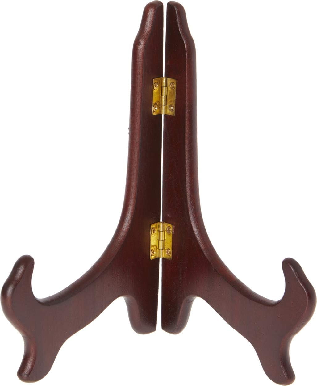 Hinged Dark Wood Plate Stand, 7" H x 6" W x 4.25" D (For 7" - 8.5 ...