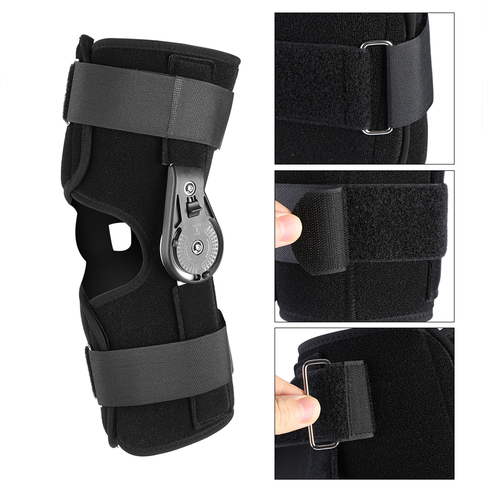 Hinged Knee Brace,Adjustable Knee Joint Support Orthosis Brace Support ...