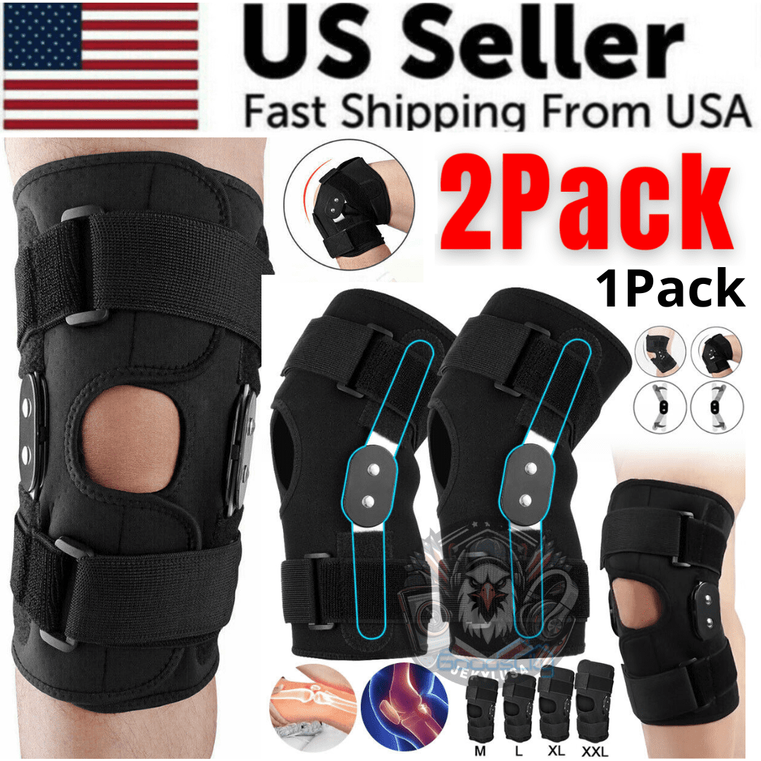 Hinged Knee Brace Compression Sleeve Joint Support Open Patella ...