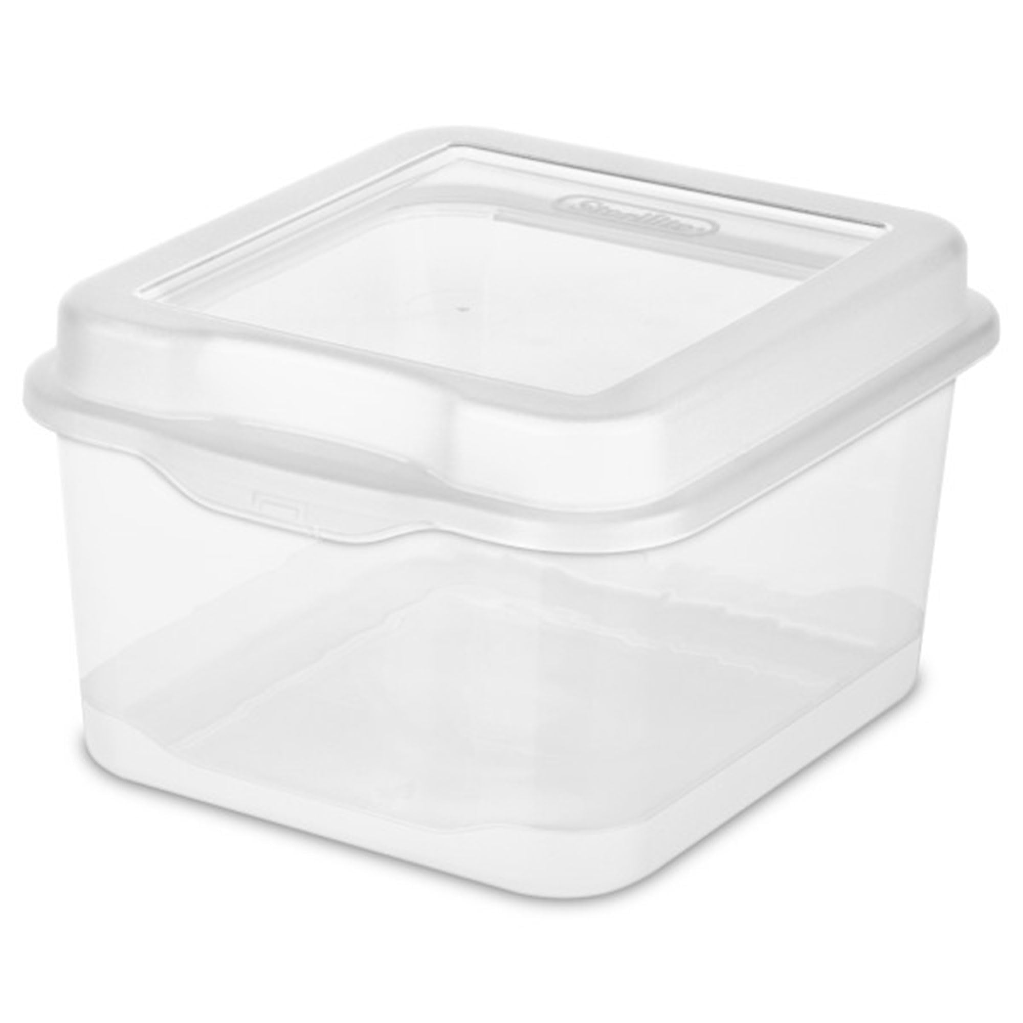 Hinged Lid Clear Storage Bins Stackable, Plastic Organizing Boxes for ...